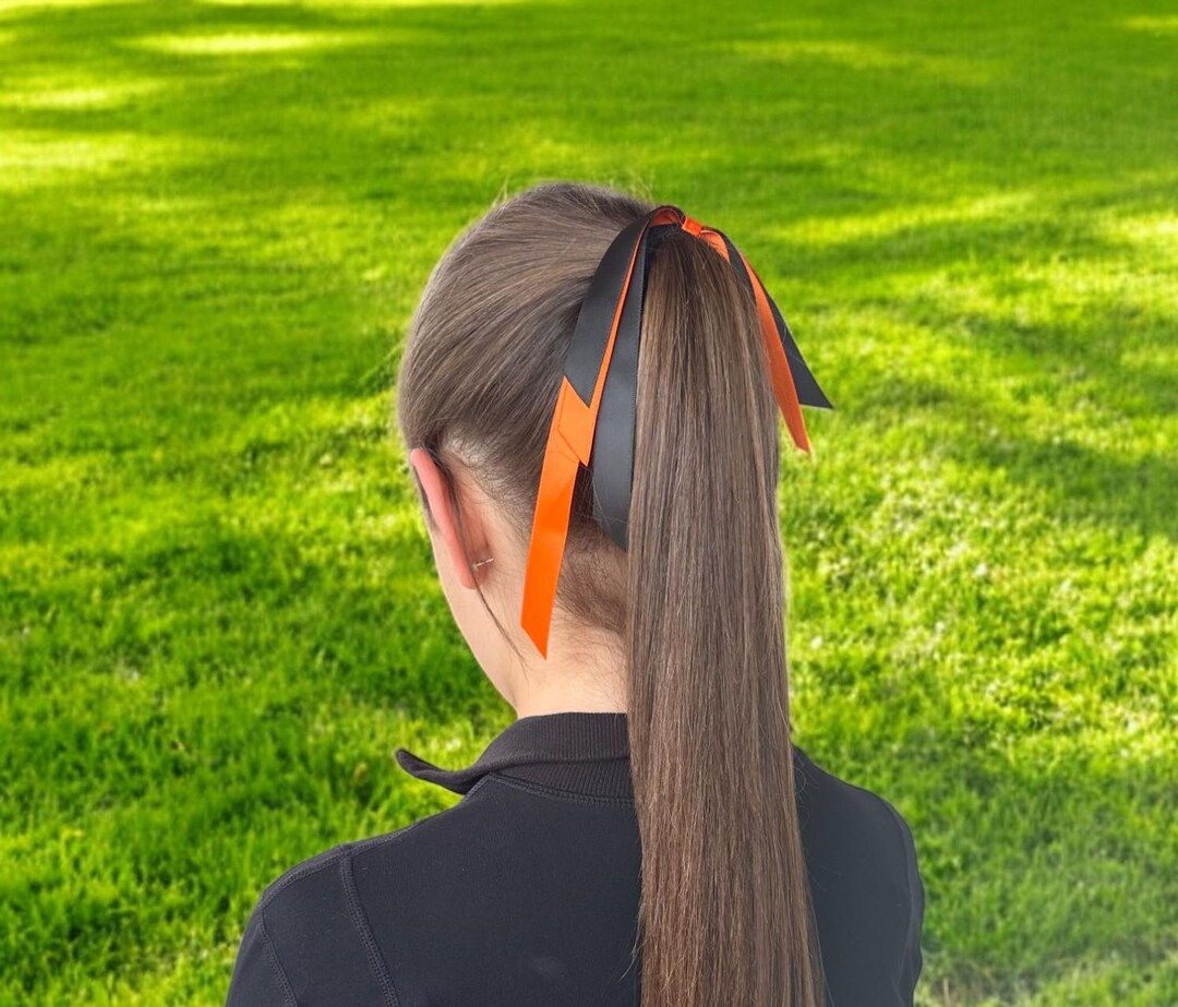 Netball Hair Ribbon | Coloured Hair Ribbon on Elastic | Sport Team Hair ...