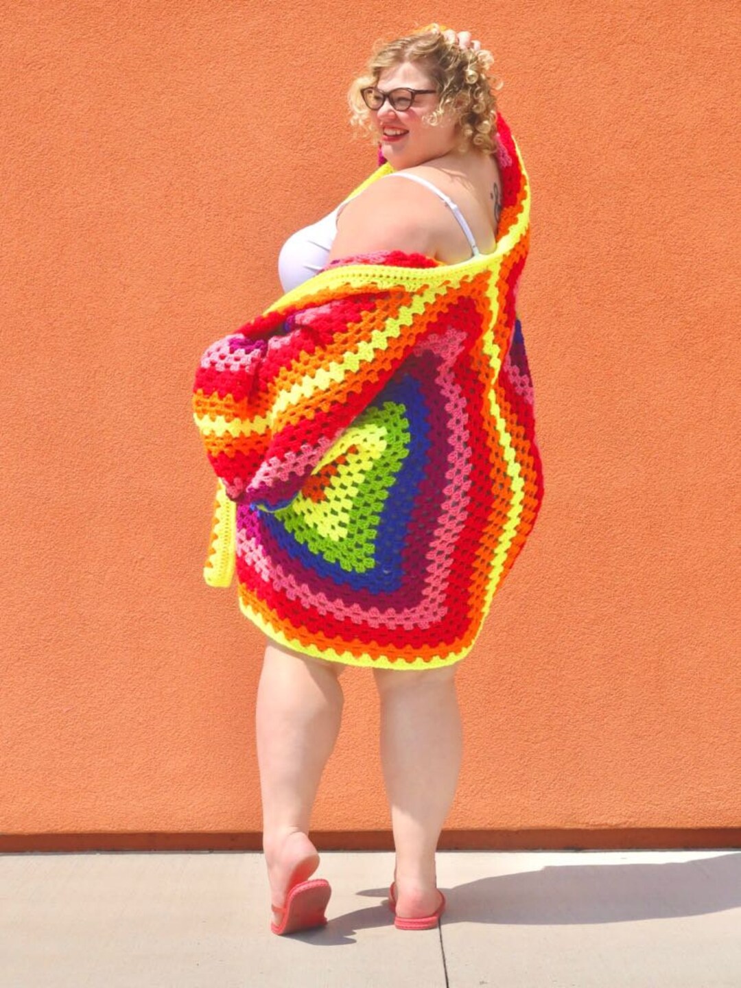 Rainbow Cardigan Oversized Plus-size - Etsy