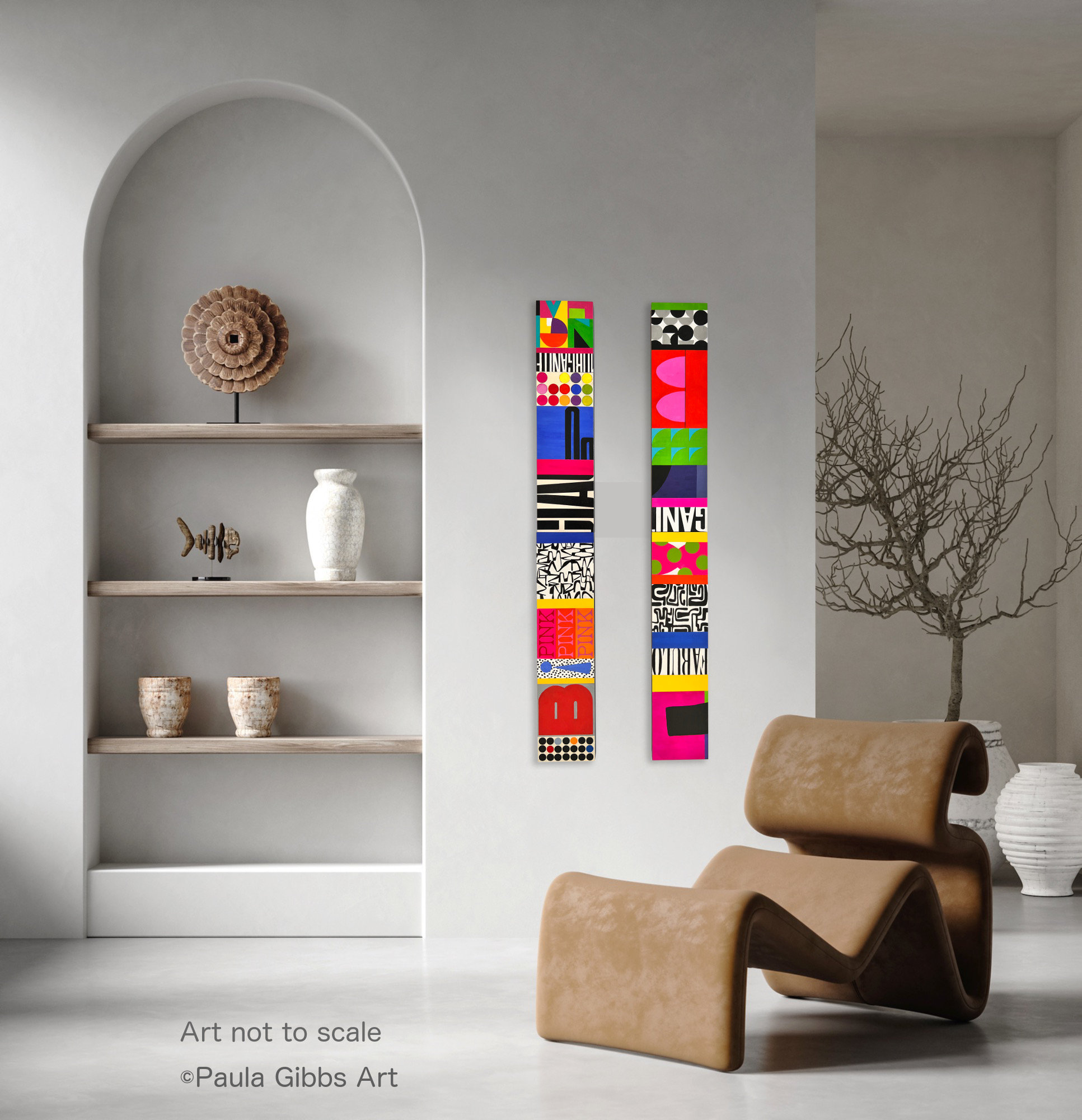 Totems, Colorful Wall Sculpture, 3 Dimensional Art, Vertical Wall Art ...