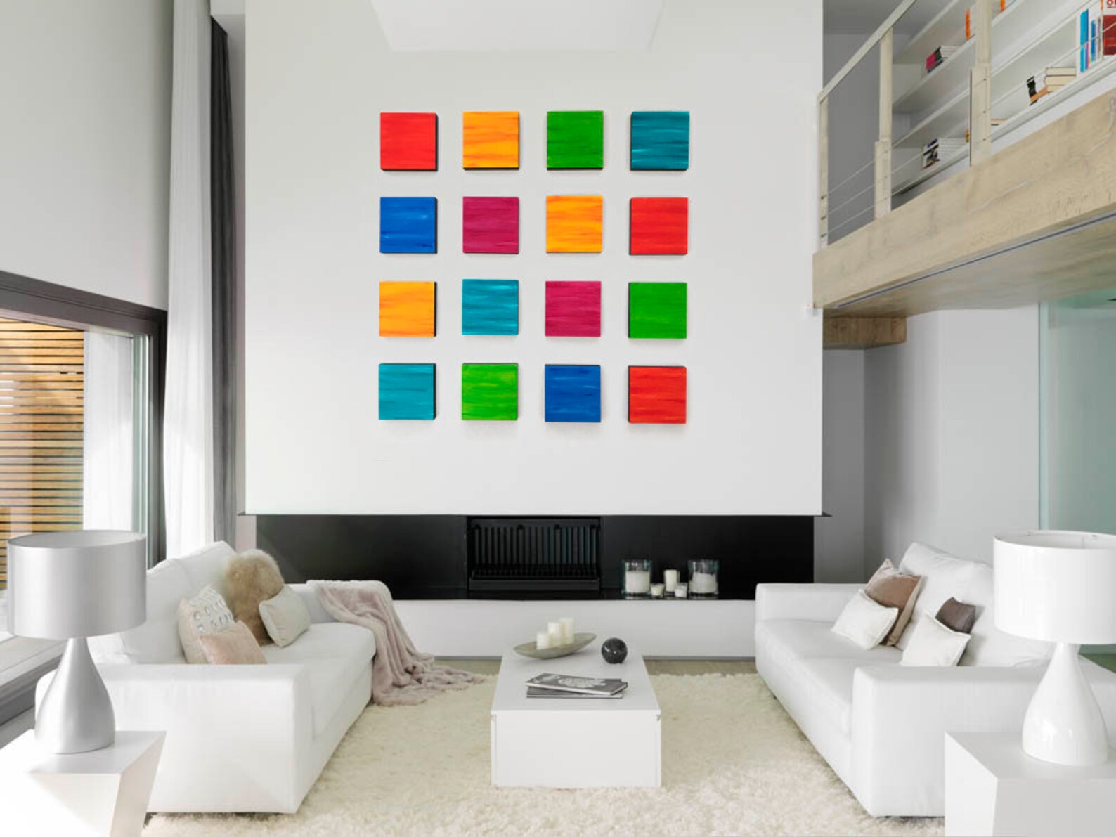 Wooden Wall Art, Wood Sculpture, Large Abstract Art, Bright Wall Art ...