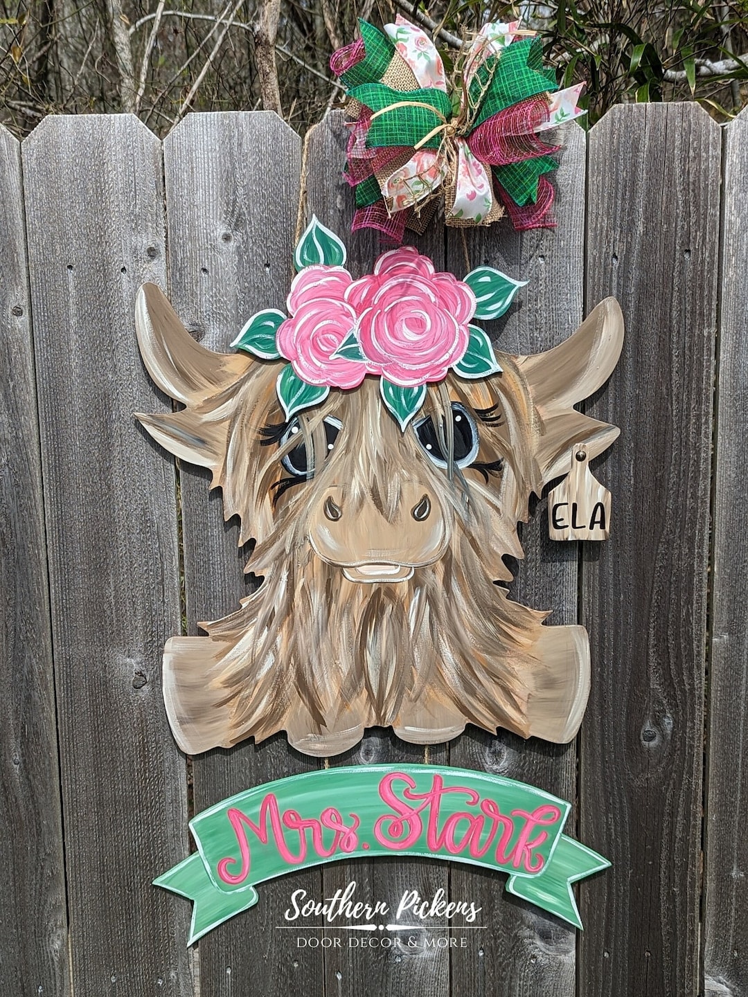 Teacher Door Hanger | Highland Cow Teacher Door Hanger | Classroom ...