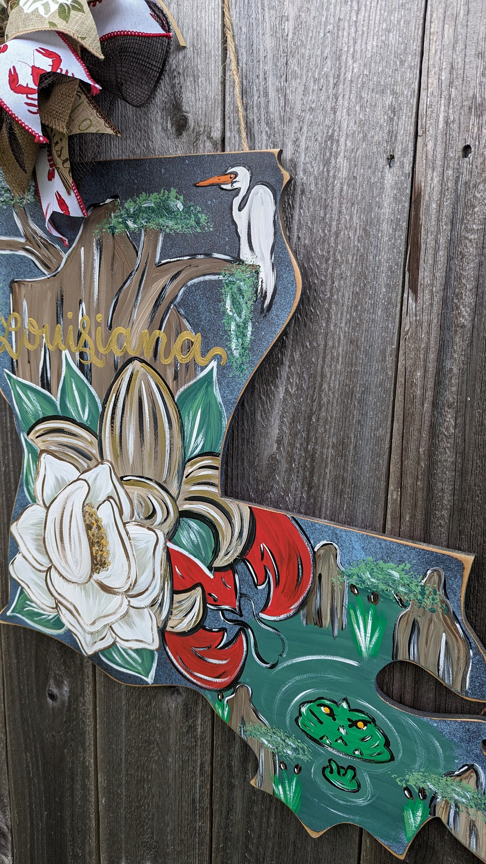 Louisiana Culture Door Hanger | Bayou Decor |front Door Decor ...