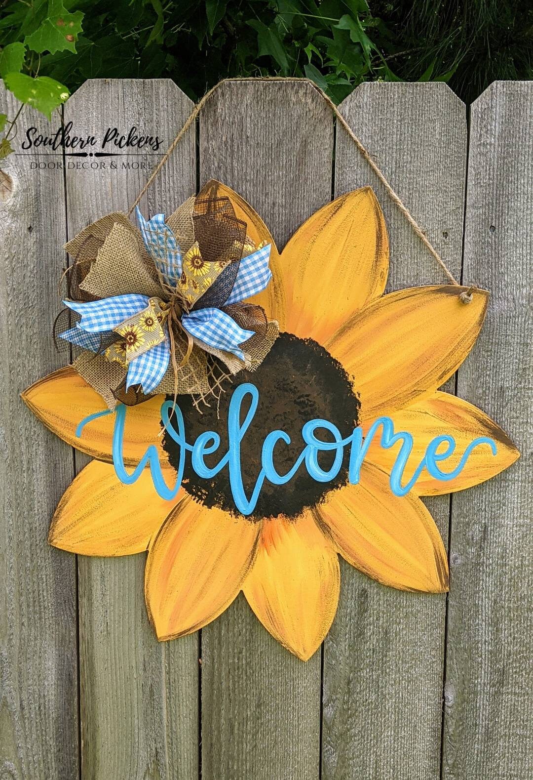 Sunflower Door Hanger | Sunflower Welcome Sign | You Are My Sunshine ...