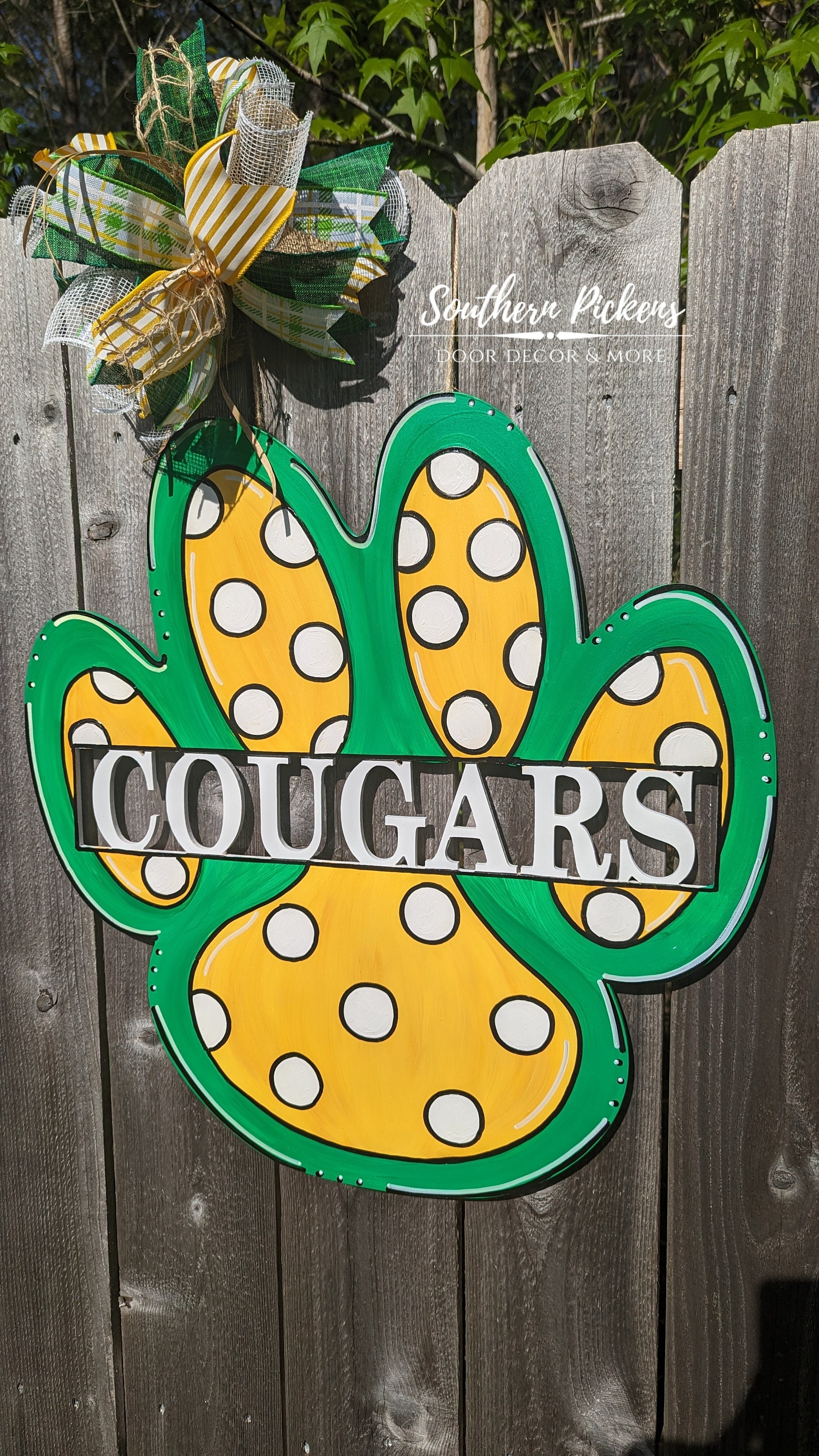 Paw Print Customizable School Pride Door Hanger, Mascot Door Hanger ...