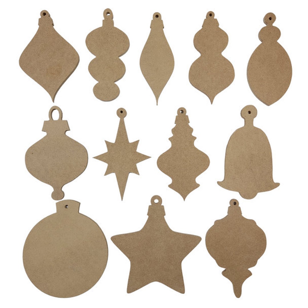 BLANK Wood Christmas Ornament Set | Christmas Ornament Set | Ornament ...