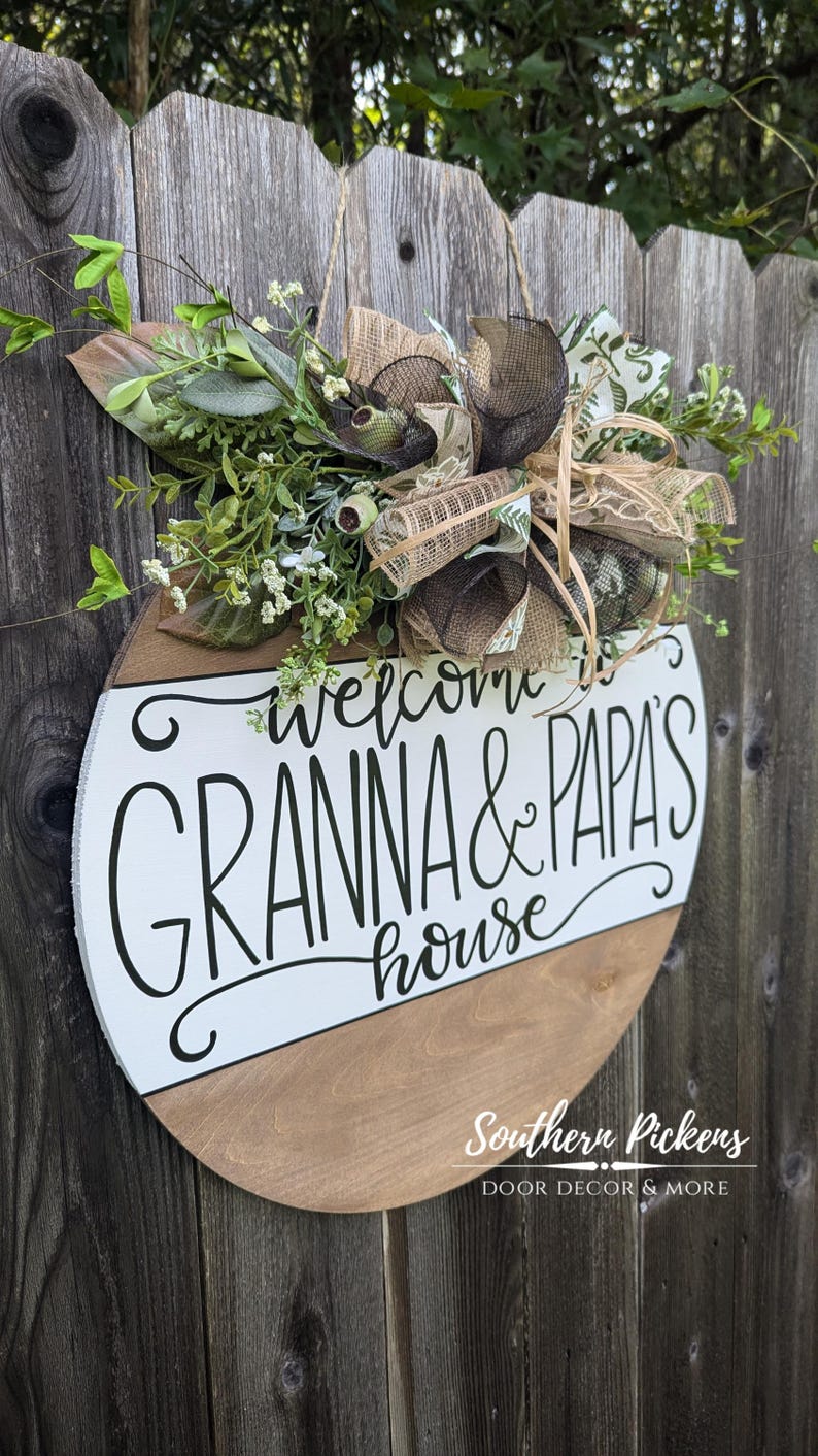 Grandparent Welcome Door Hanger | Welcome to Grandparents House | Gigi ...