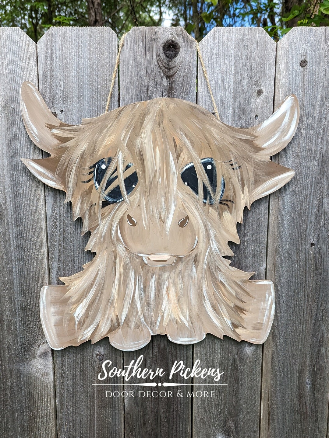 Highland Cow Door Hanger, Cow Door Hanger, Highland Cow Door Hanger ...