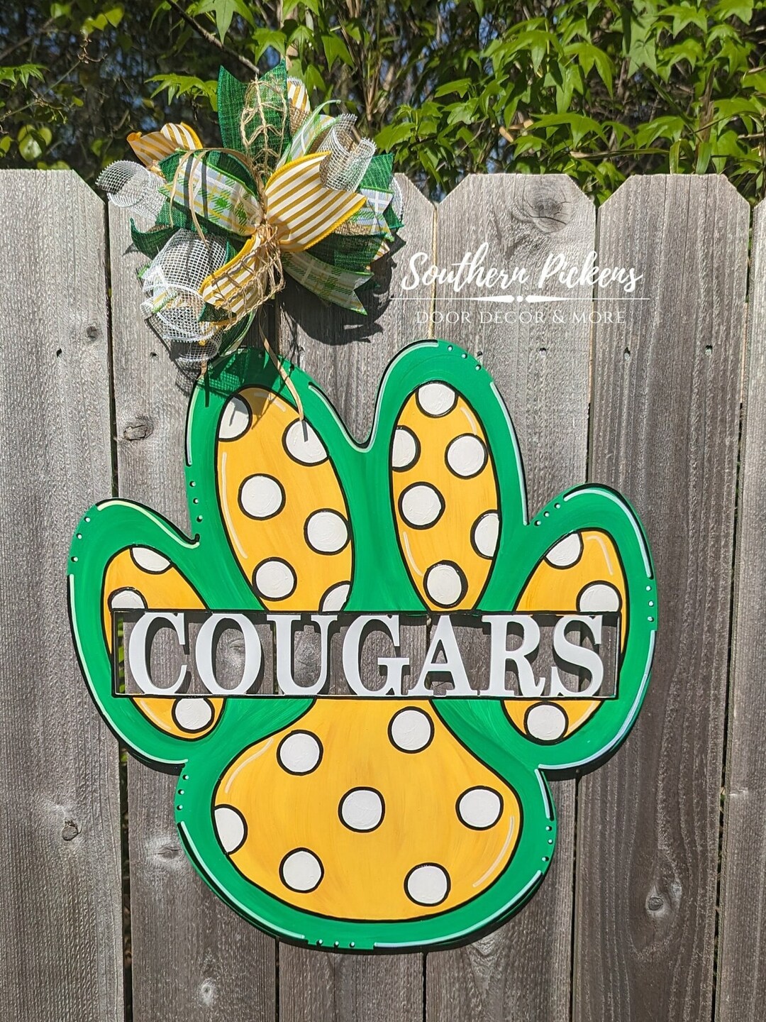 Paw Print Customizable School Pride Door Hanger, Mascot Door Hanger ...