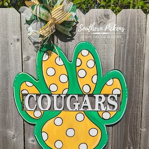 Paw Print Customizable School Pride Door Hanger, Mascot Door Hanger ...