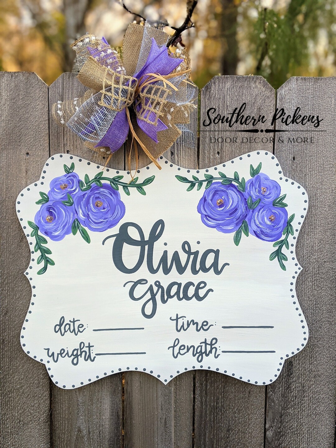 Floral Boho Baby Door Hanger - Etsy