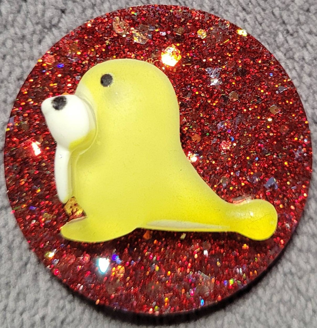 Walrus Charm Glitter Badge Holder - Etsy