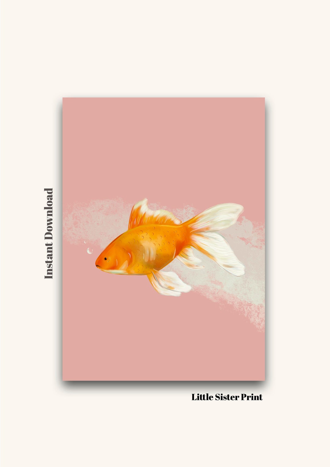 Goldfish Print Instant Download Wall Art Pink Home Decor - Etsy