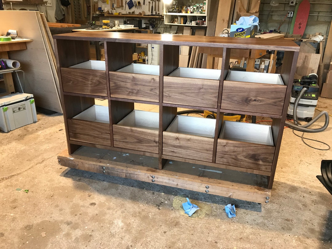 8 Drawer Vinyl Storage Cabinet SOLID WOOD - Etsy