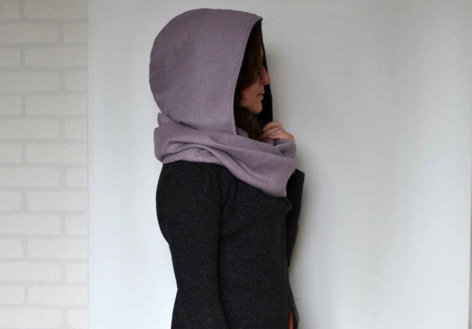 Hooded Scarf, Scarf Hood With Fleece, Winter Hoodie,hood Scarf Women ...