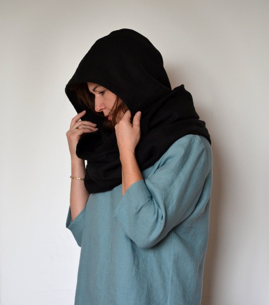 Hooded Scarf, Scarf Hood With Fleece, Winter Hoodie,hood Scarf Women ...