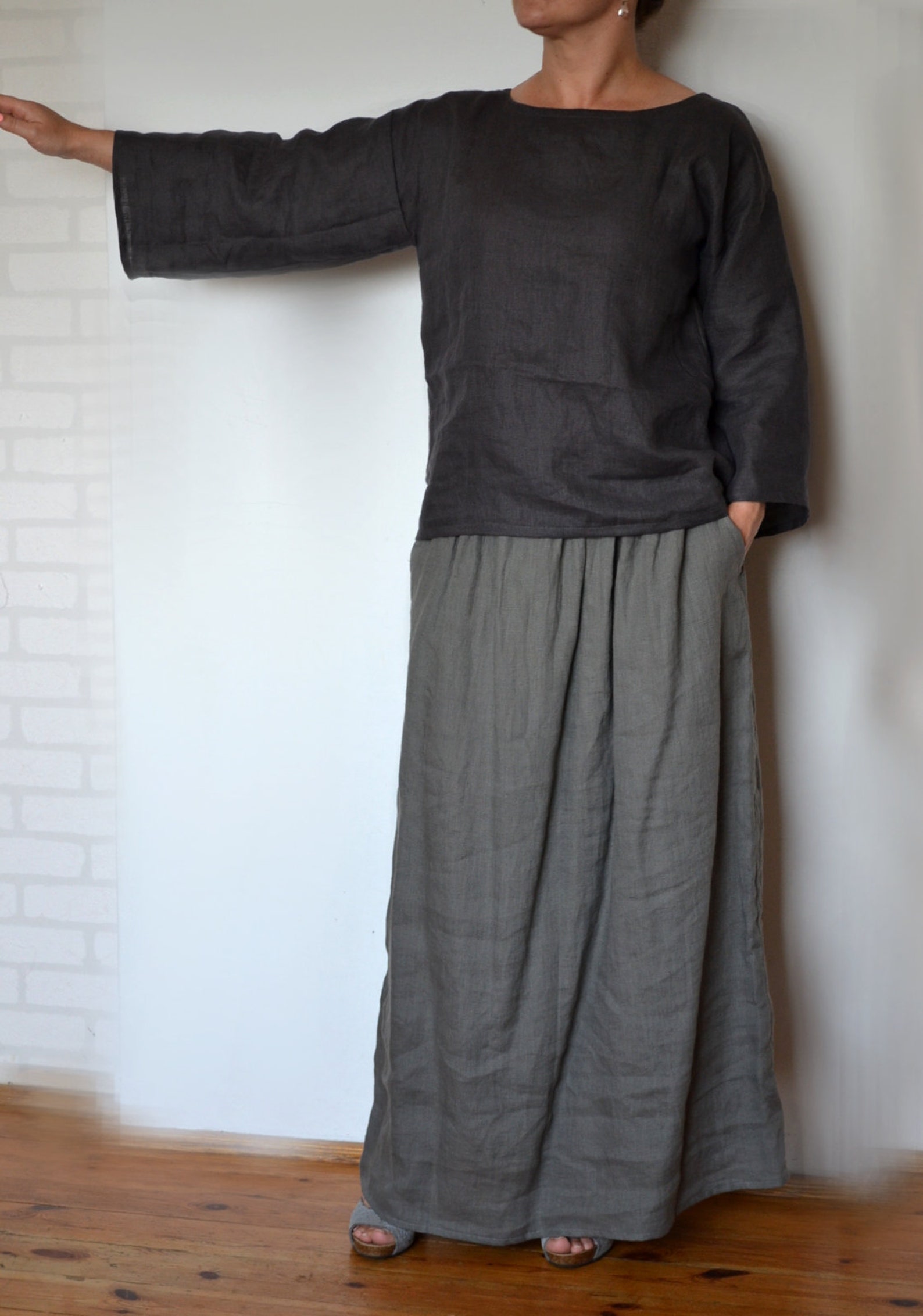 Linen Loose Top, Linen Shirt, Linen Blouse, Loose Shirt, Women Linen ...