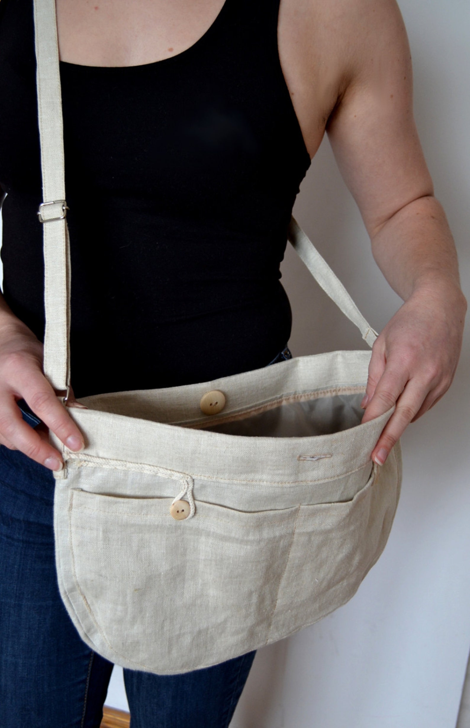 Crossbody Linen Bag Messanger Bag Shoulder Linen Tote Bag - Etsy