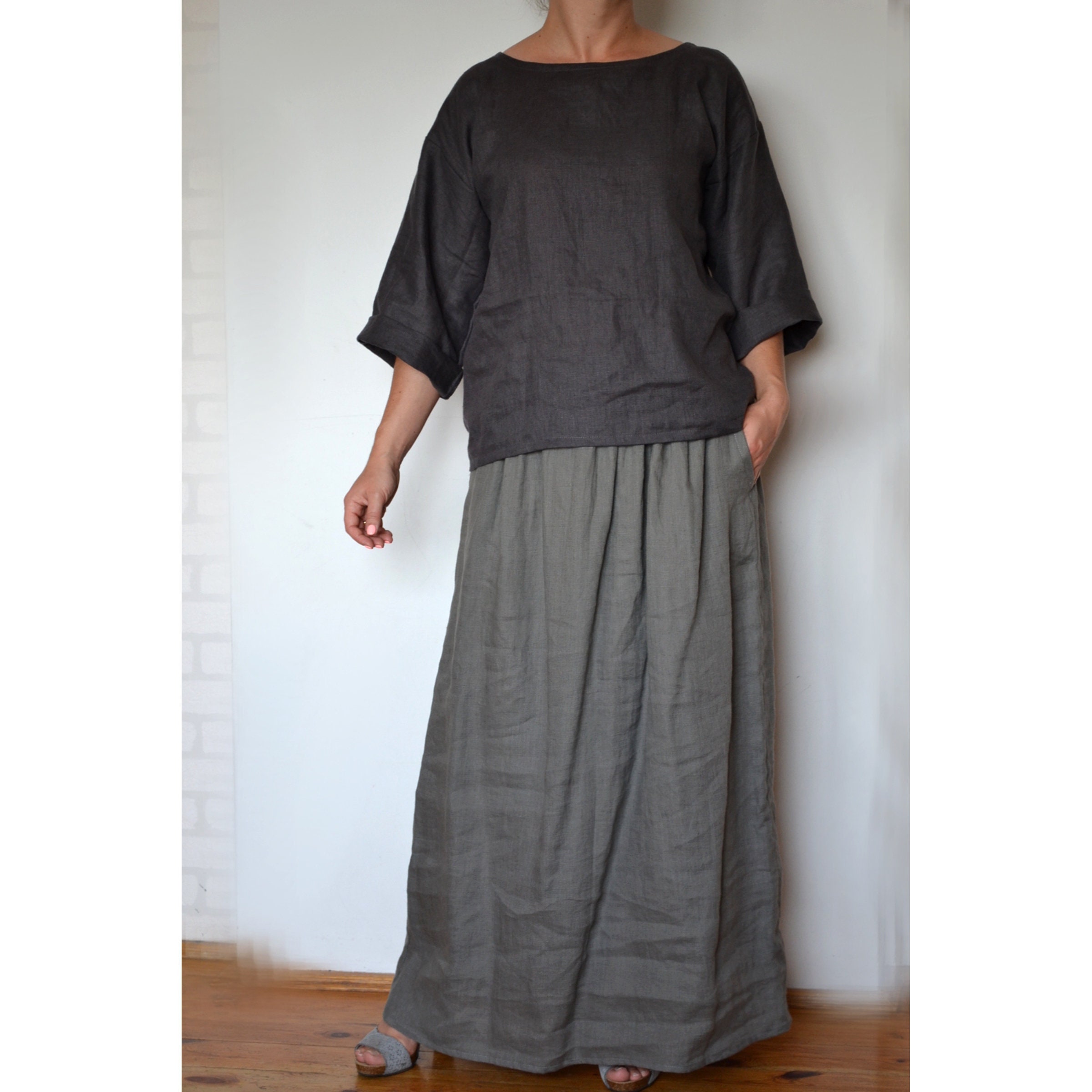 Linen Loose Top, Linen Shirt, Linen Blouse, Loose Shirt, Women Linen ...