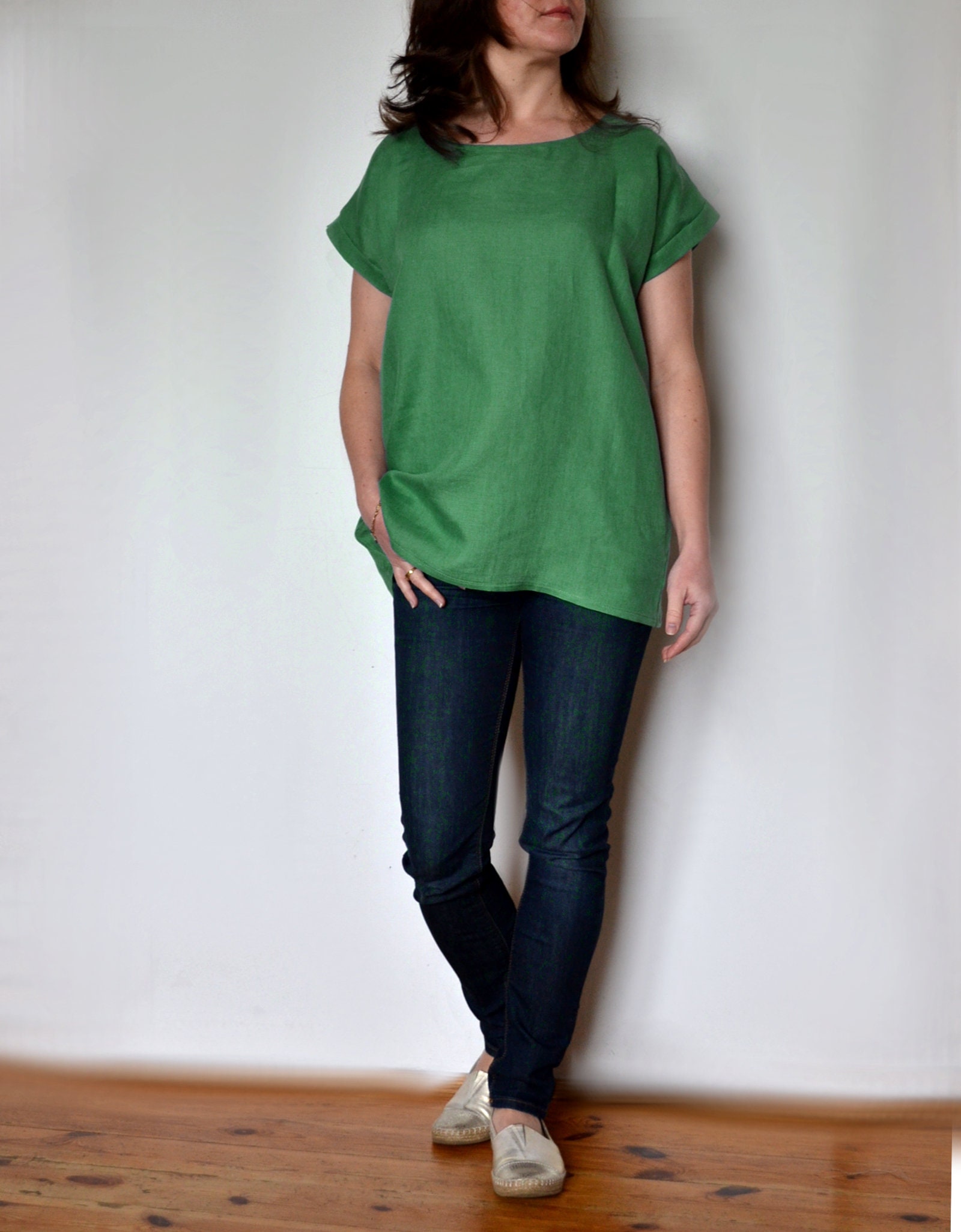 Linen Blouse With Pockets, Linen Top,linen Loose Top, Linen Shirt Women ...