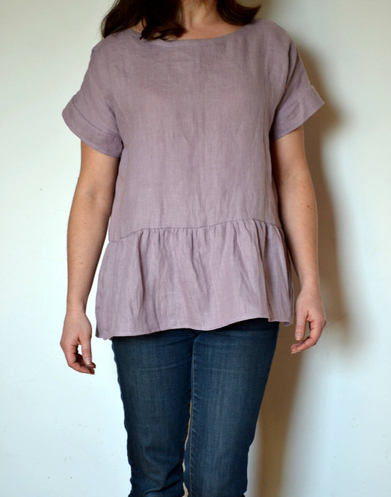 Ruffle Blouse, Ruffle Top, Linen Blouse, Linen Top, Blouse With Frills ...