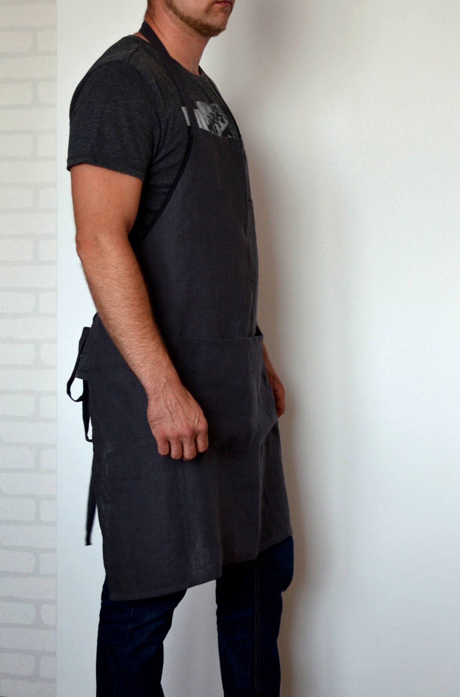 Mens Apron, Linen Men Apron, Linen Apron for Men, Cooking Apron, Apron ...