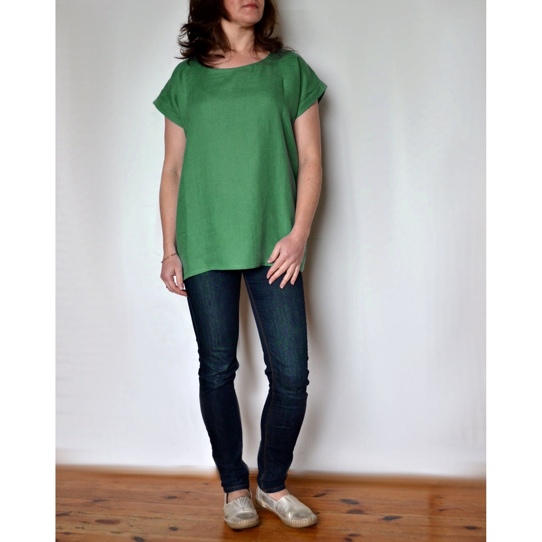 Linen Blouse With Pockets, Linen Top,linen Loose Top, Linen Shirt Women ...