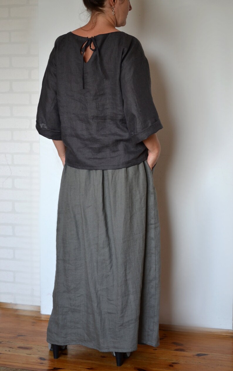 Linen Loose Top, Linen Shirt, Linen Blouse, Loose Shirt, Women Linen ...