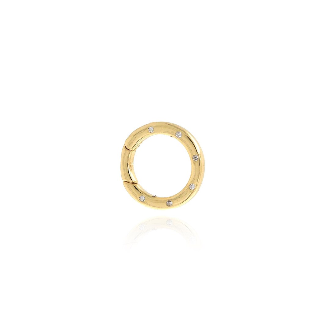 Round Clasp,18k Gold Filled Loop Clasp,micro Pave CZ Ring Clasp,snap ...