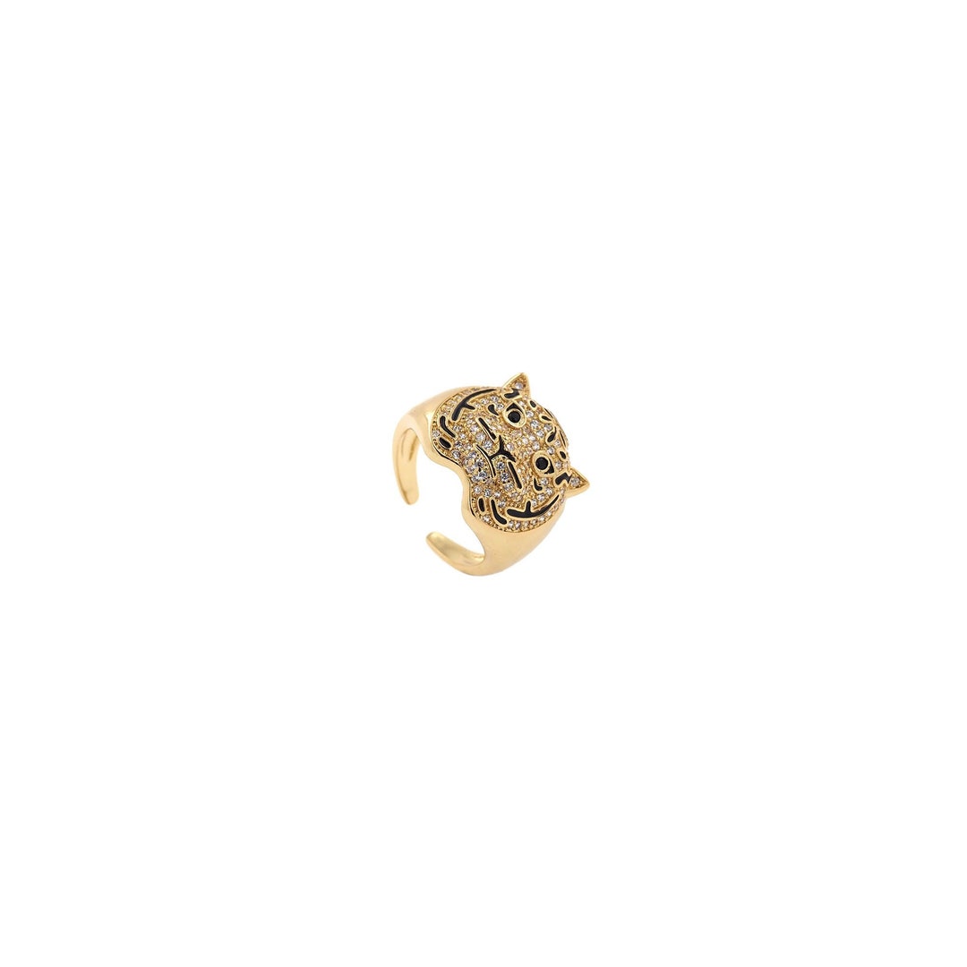 Tiger Rings, Animal Rings, 18K Gold Filled Adjustable Rings, Micropavé ...