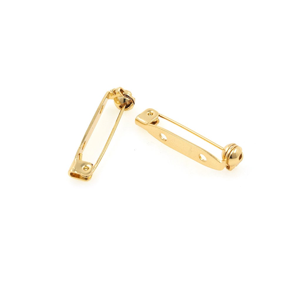 10 Pcs,badge Pin Back,brooch Pin Backs Setting Blank,18k Gold Filled ...