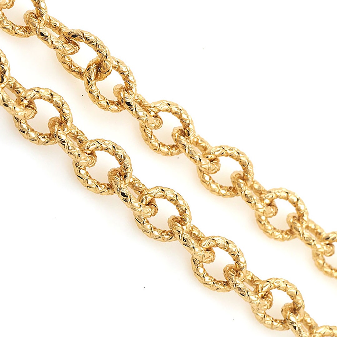 Oval Chain, 18K Gold Filled Semi-finished Chain, Welded Chain, DIY for ...