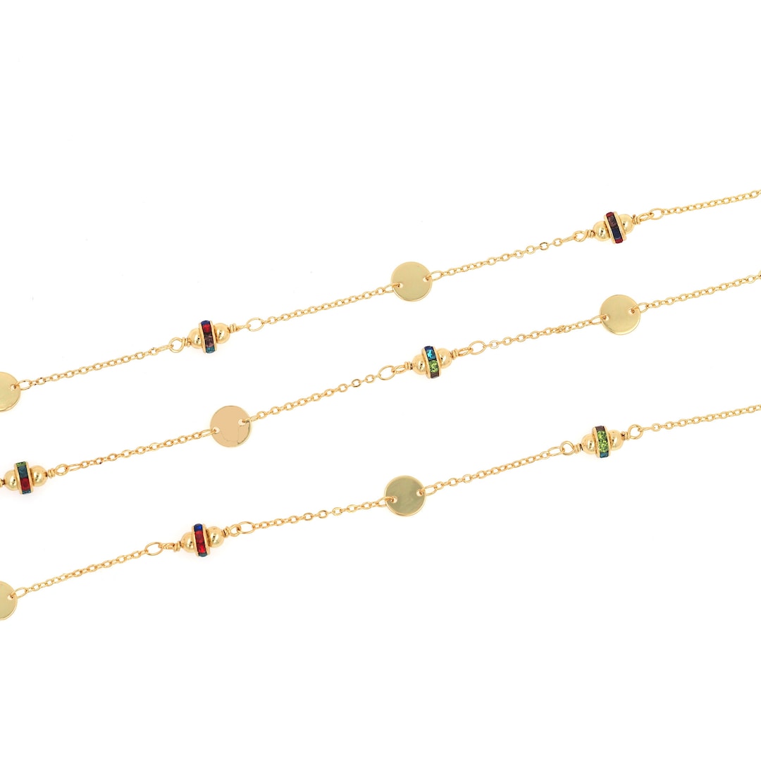 Flat Disc Chain,ball Beads Chain,round Chains,18k Gold Filled Semi ...