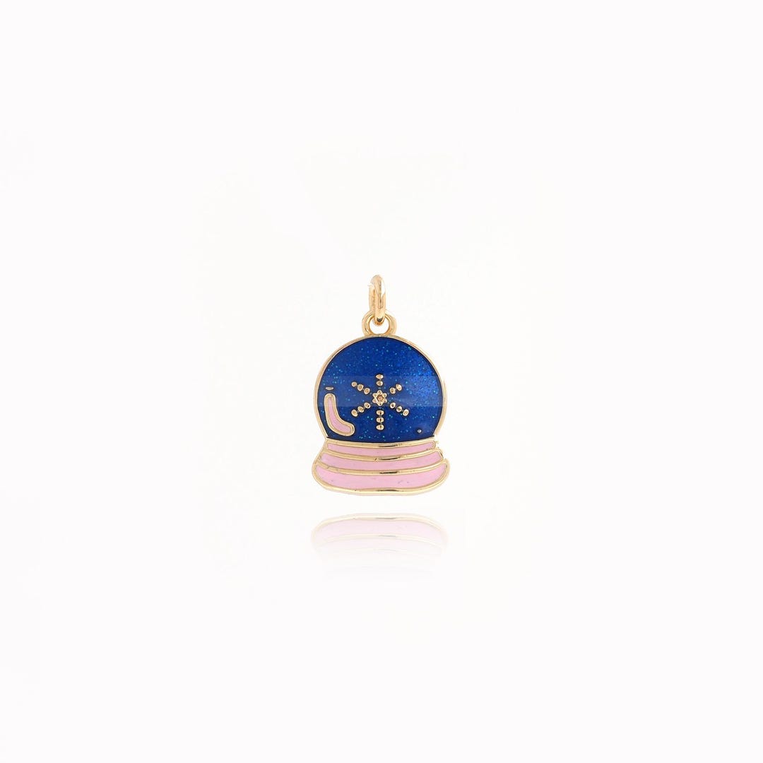 Crystal Ball Necklace,crystal Ball Charm,enamel Necklace,18k Gold ...