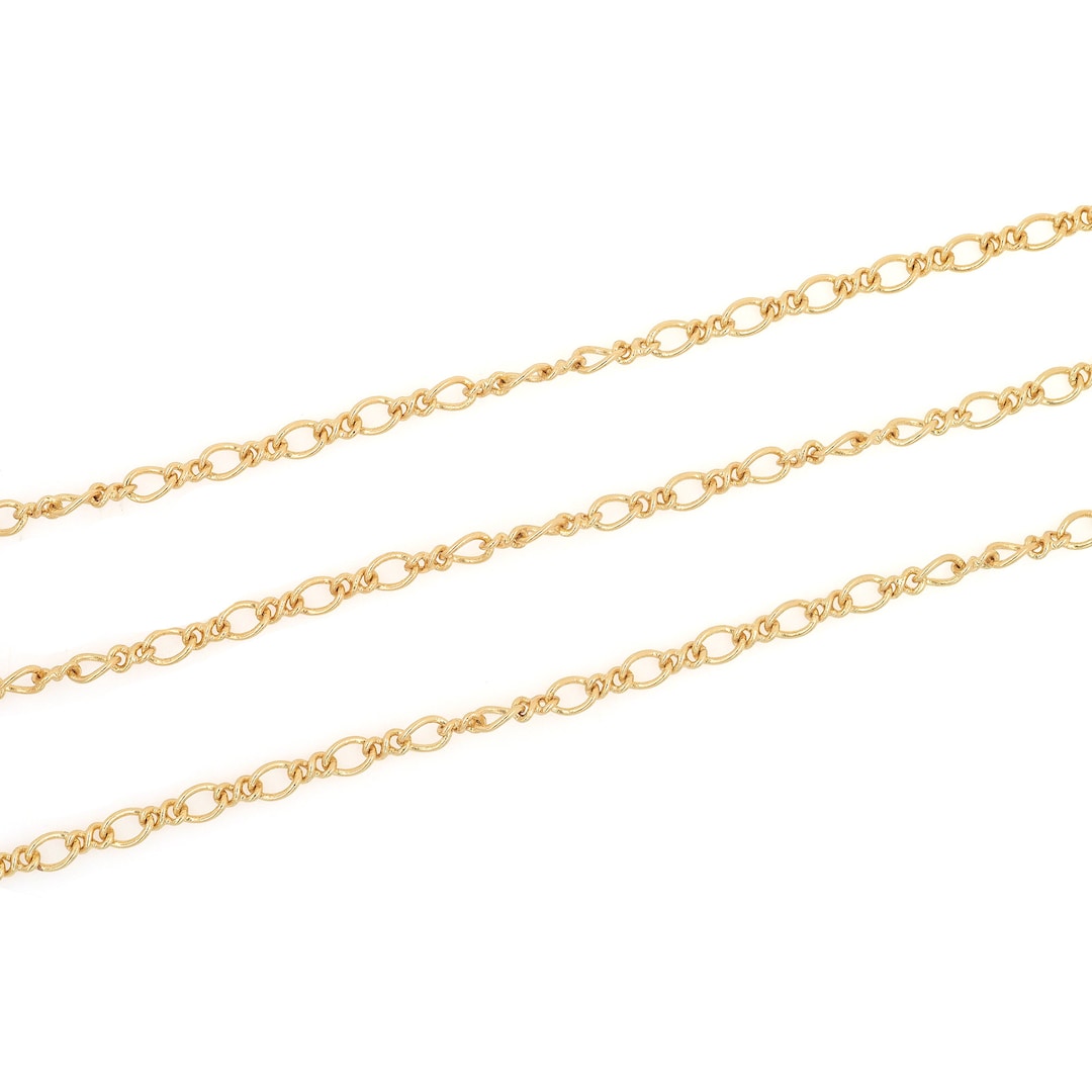 18K Gold Filled Semi-finished Chain,figure 8 Chain,oval Flat Chain ...