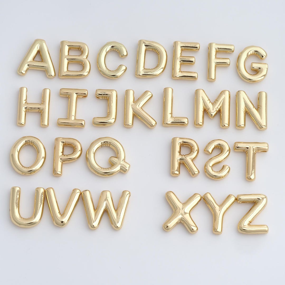 Initial Pendant, 18K Gold Filled Letter Charm,alphabet Charms,diy ...
