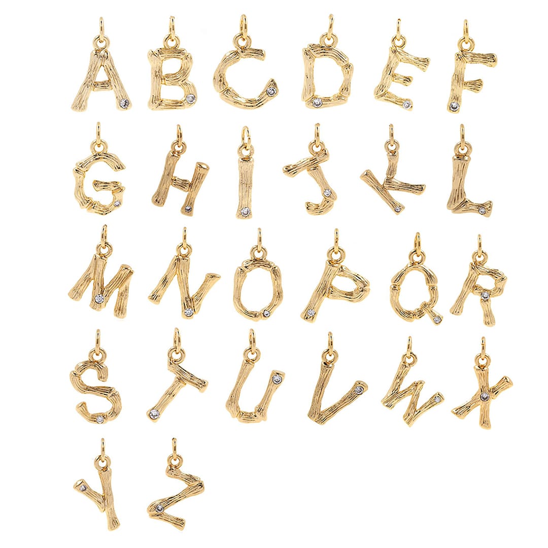 Alphabet Pendant,18k Gold Filled Initial Charm,26 Letter Necklace,word ...