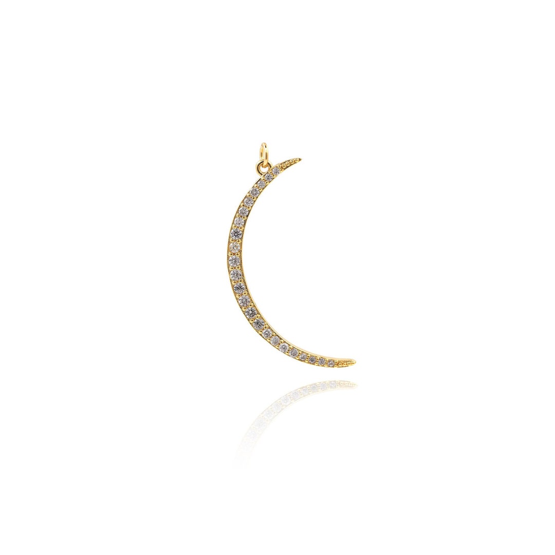 18K Gold Filled Moon Charm,meniscus Pendant, Moon Necklace,moon Pendant ...