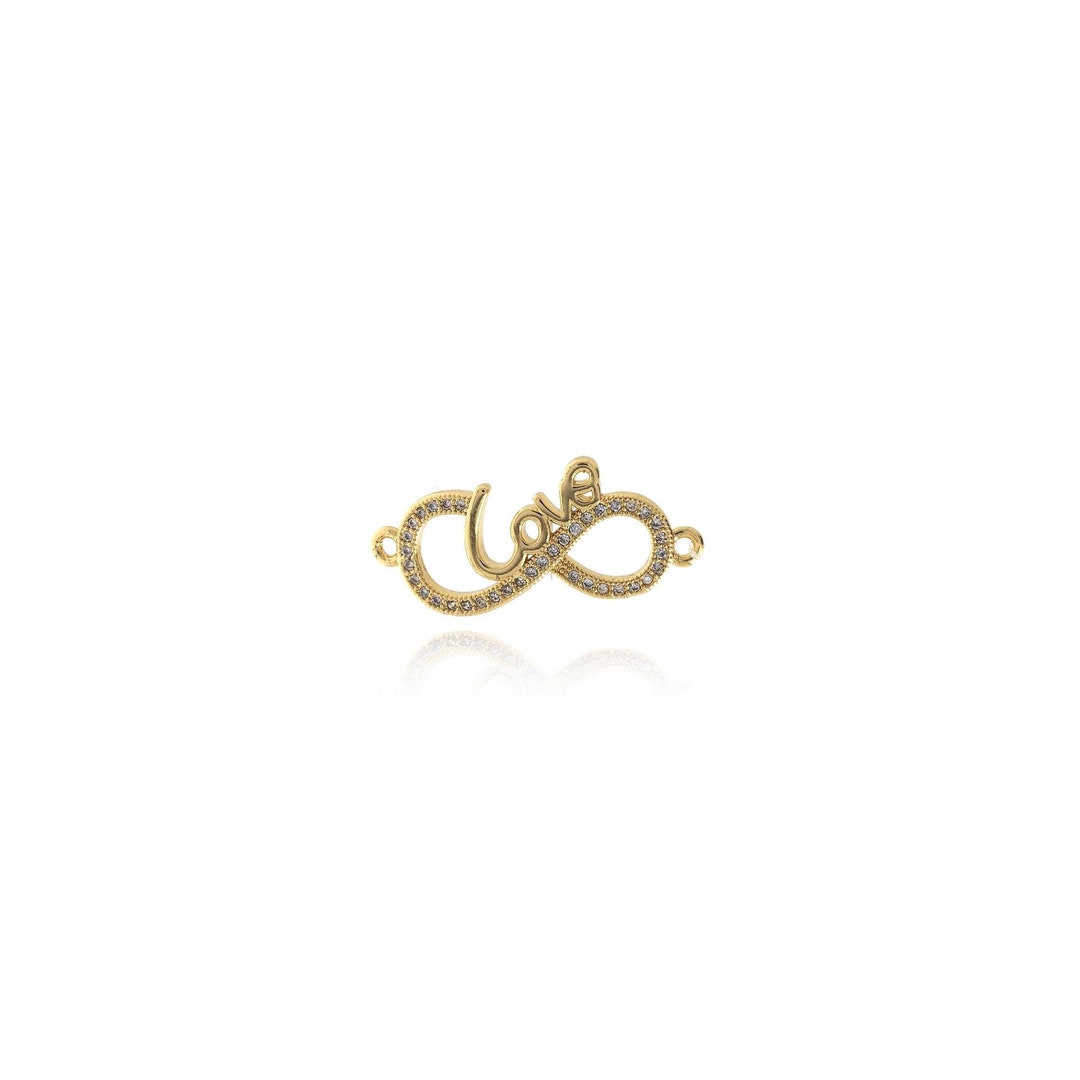 18K Gold Filled Infinity Charm,micropavé CZ Love Connector,infinite ...