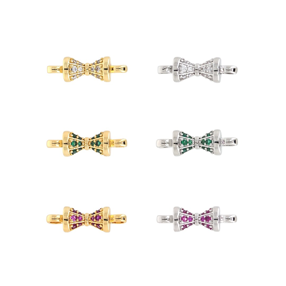 Micropavé CZ Time Connector, Hourglass Connector, 18K Gold Filled ...