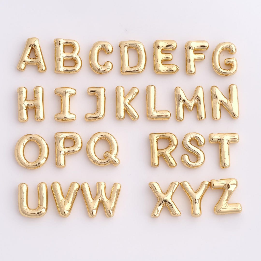 Initial Pendant, 18K Gold Filled Letter Charm,alphabet Charms,diy ...