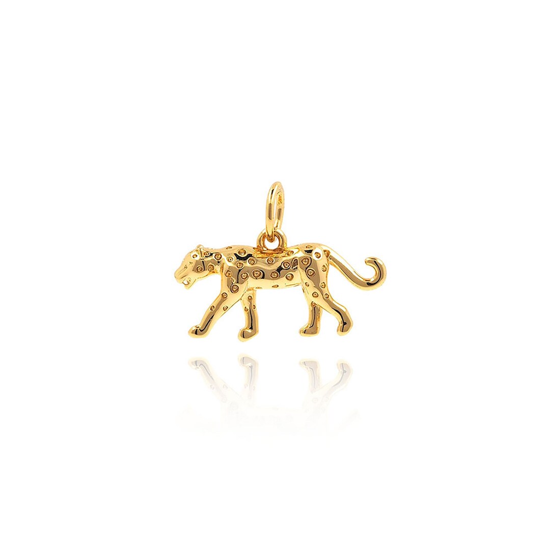 Money Leopard Pendant, Feline Charm, Leopard Charm, 18K Gold Filled ...