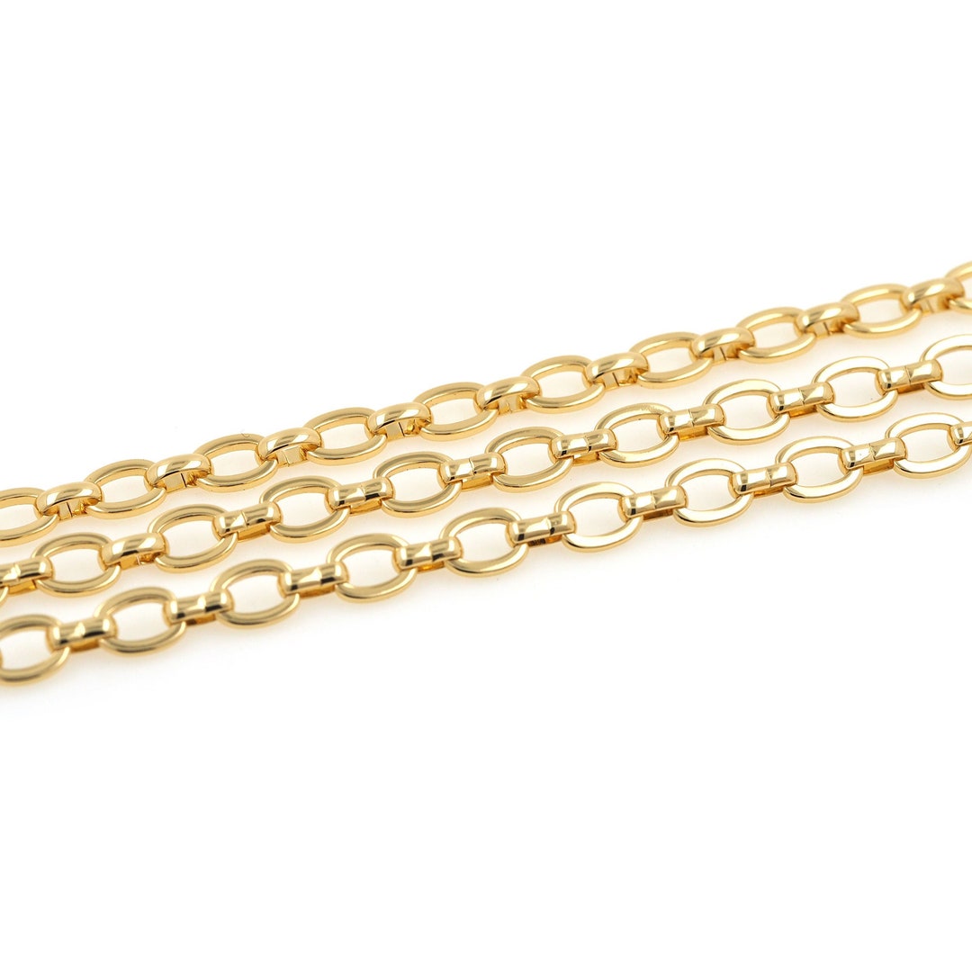 Oval Chain, 18K Gold Filled Semi-finished Chain, Welded Chain, for ...