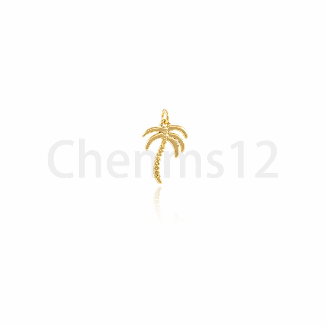 Tree Necklace, Palm Tree Pendant,18k Gold Filled Palm Tree Charm,tree ...