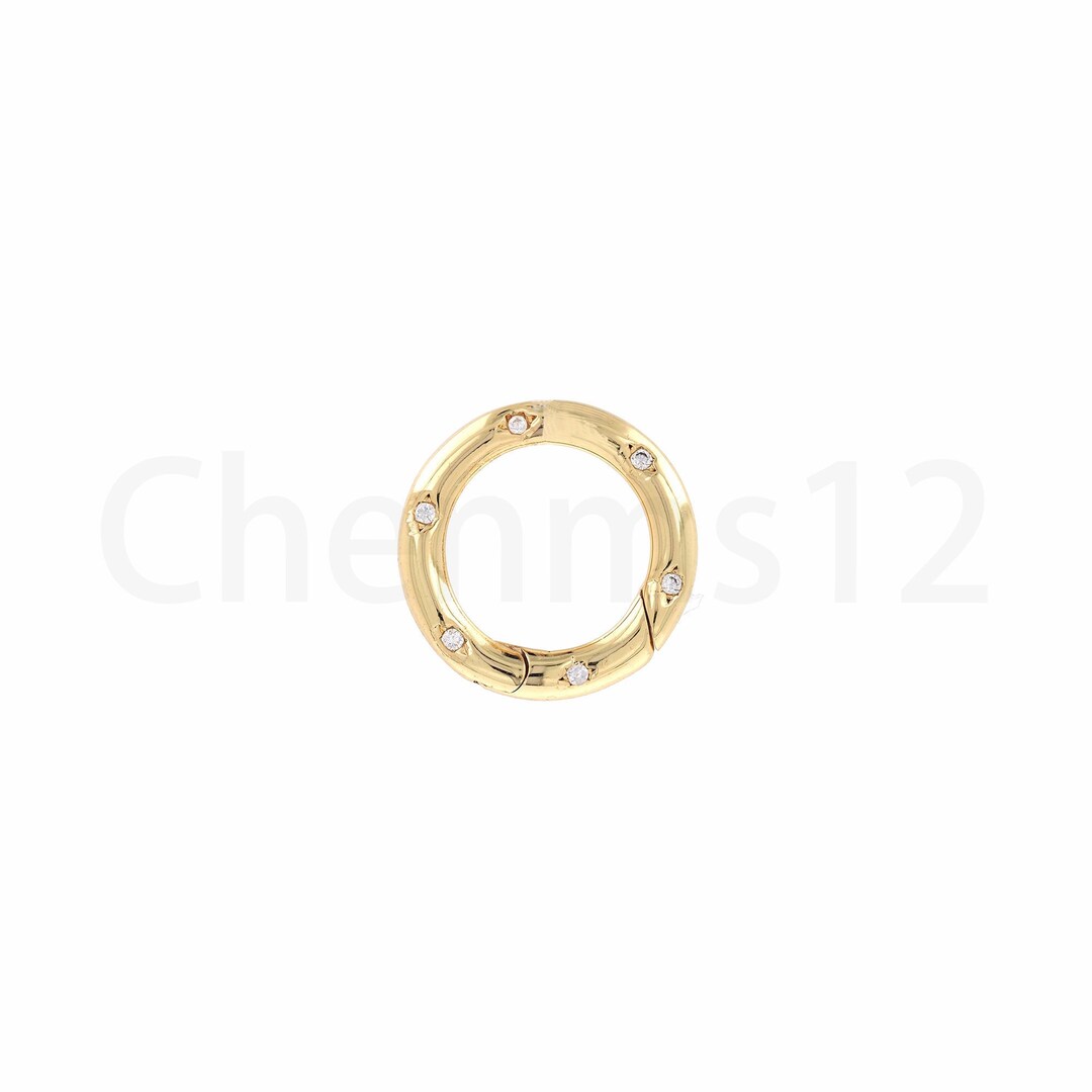 Round Clasp,18k Gold Filled Loop Clasp,micro Pave CZ Ring Clasp,snap ...