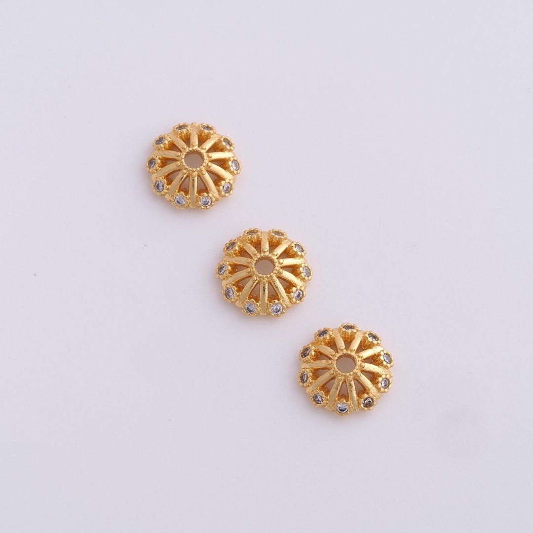 5 Pcs 18K Gold Filled Flower Bead Caps,flower Bead Caps,flower Caps ...