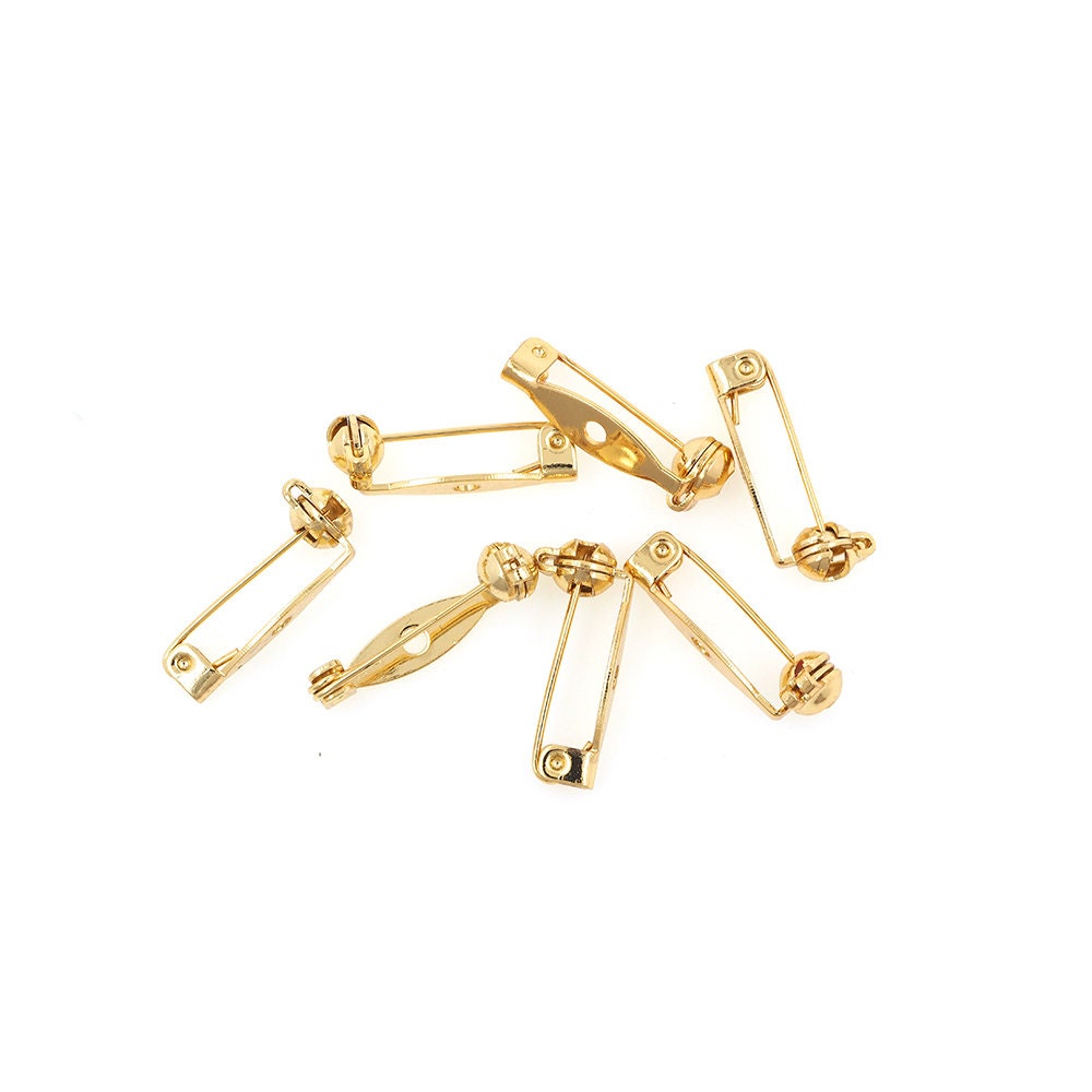 10 Pcs,18k Gold Filled Brooch Clasp,badge Pin Back,brooch Pin Backs ...