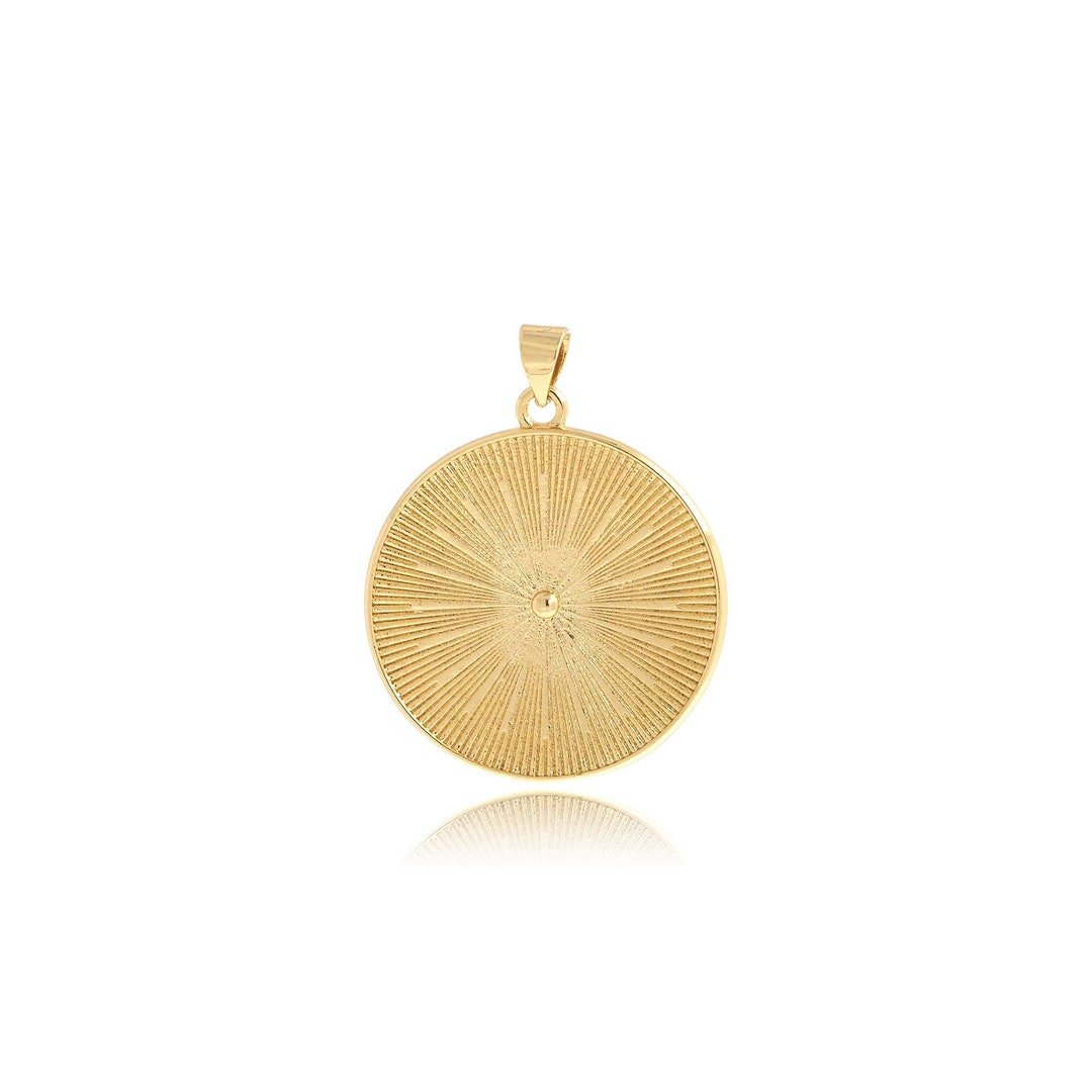 Round Sun Pendant,18k Gold Filled Sun Necklace,dainty Sun Coin Necklace ...