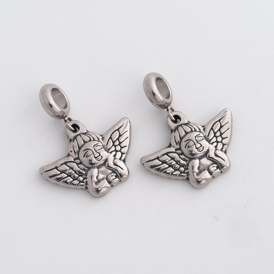 Stainless Steel Angel Charm,angel Wings Pendant,angel Necklace,angel ...