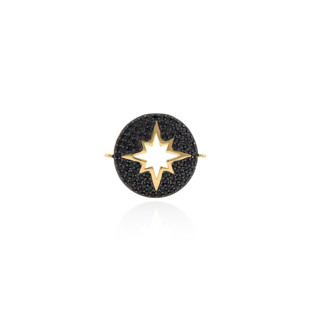 Star Connector,18k Gold Filled Polaris Connector,micropavé CZ Rounded ...