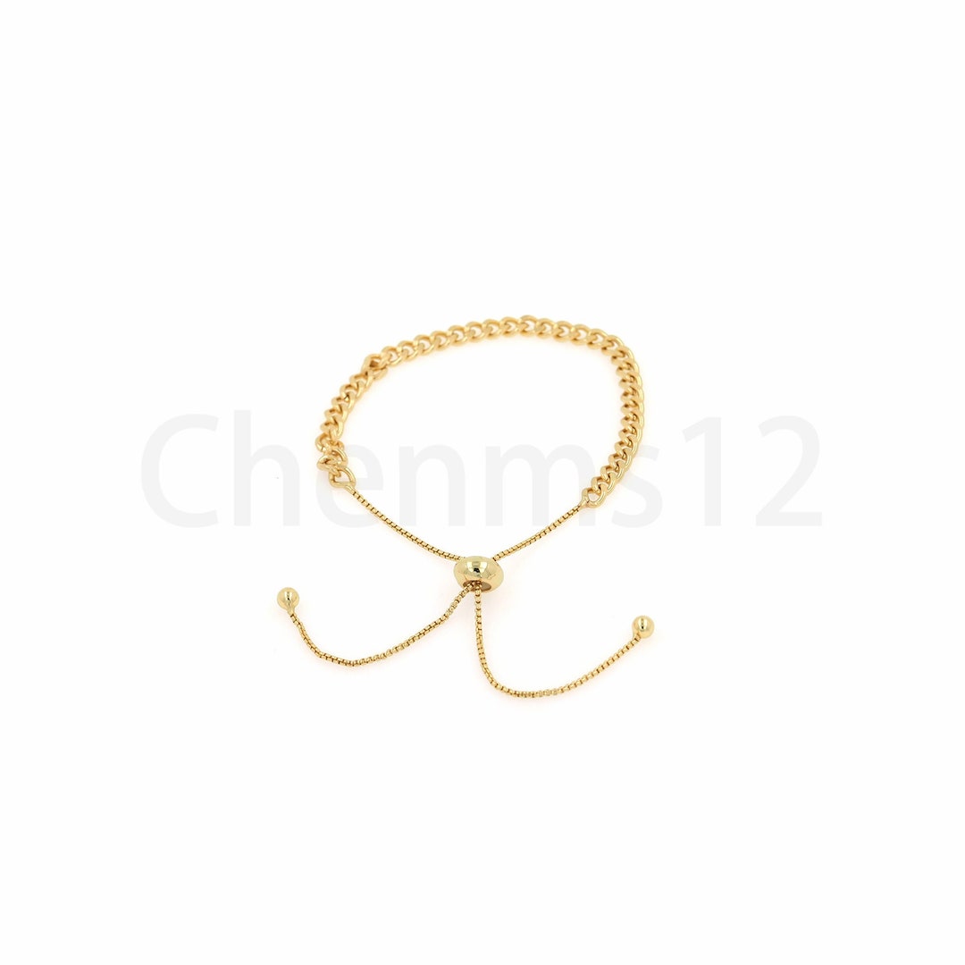 Good Luck Bracelet, Boho Bracelet, 18K Gold Filled Oval Chain Bracelet ...